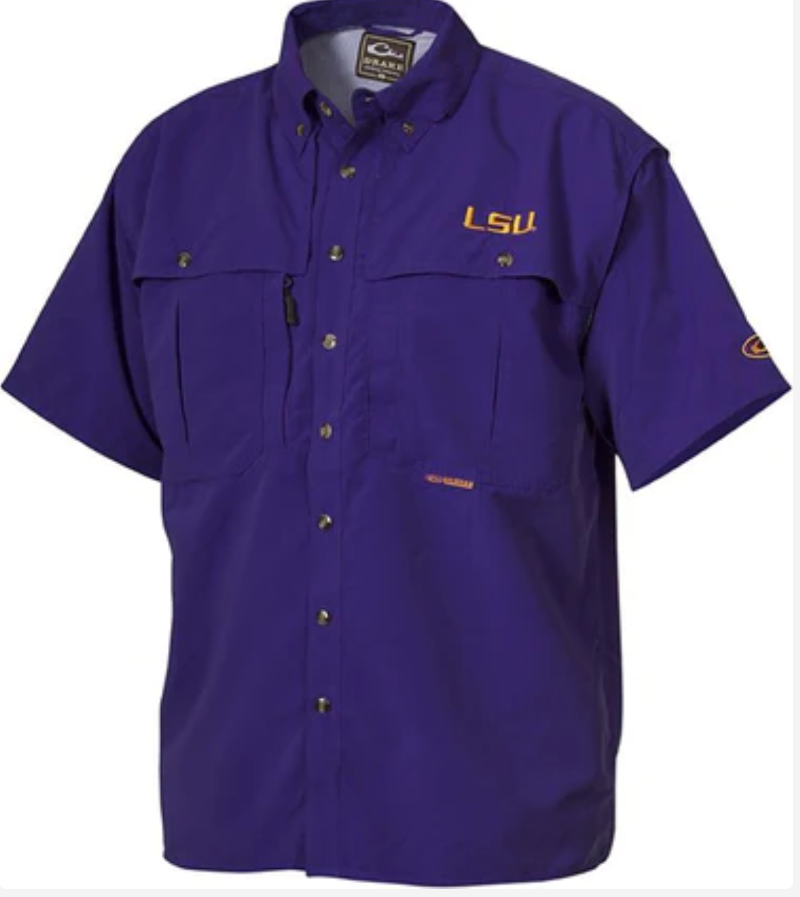 Drake LSU SS Wingshooter's Shirt Purple | Southern Outfitters